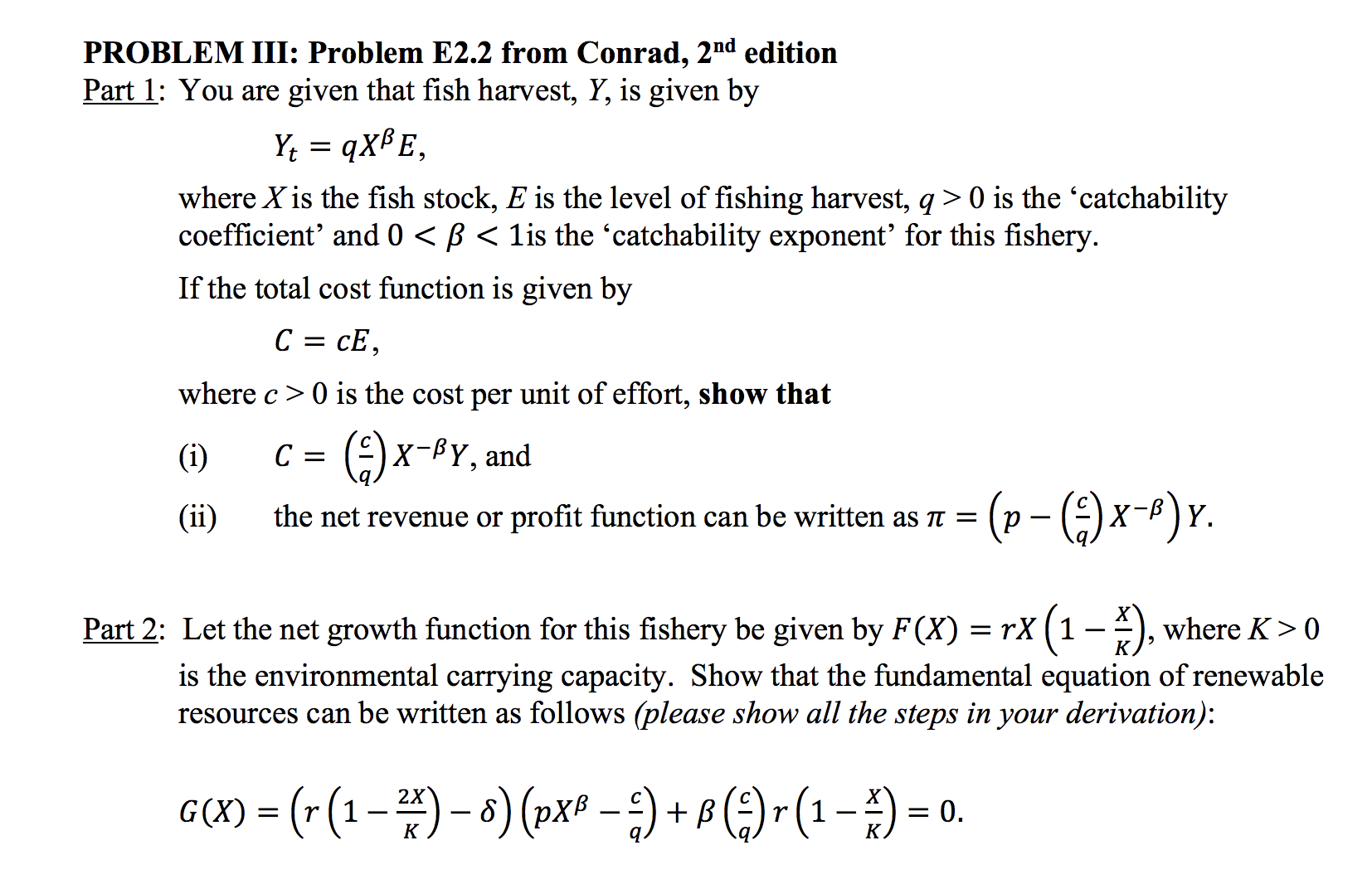 Solved PROBLEM III: Problem E2.2 ﻿from Conrad, 2nd | Chegg.com