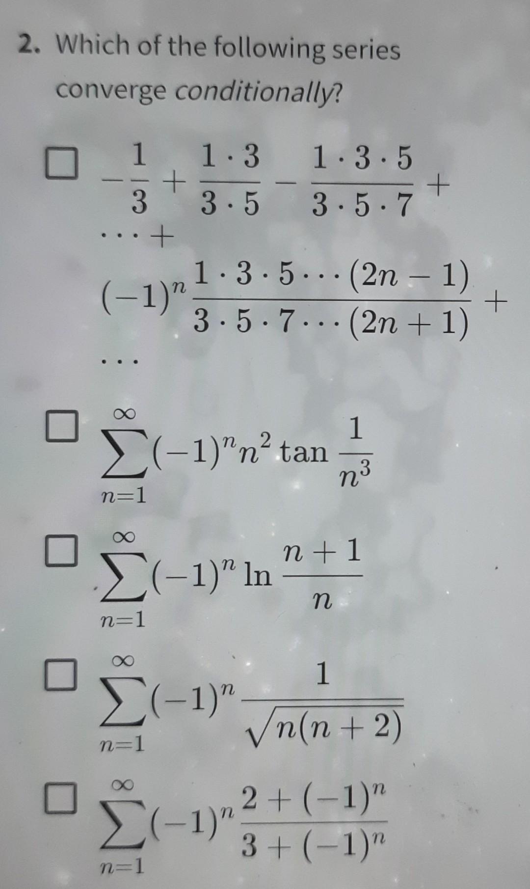 Solved \\( \\begin{array}{l}\\sum_{n=1}^{\\infty}(-1)^{n} | Chegg.com