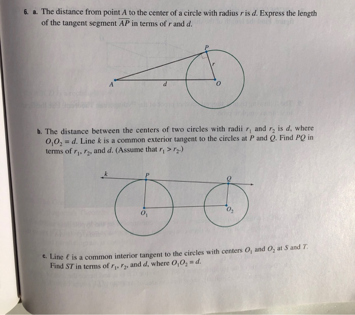 Solved 6. a. The distance from point A to the center of a | Chegg.com