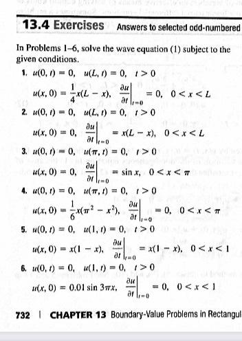 Solved In Problems 1-6, solve the wave equation (1) subject | Chegg.com