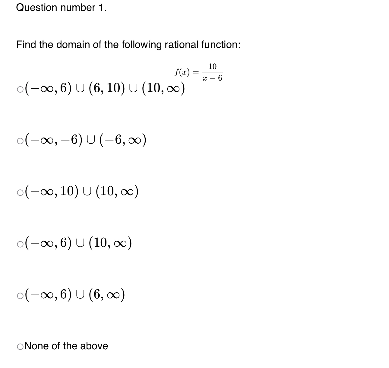 Solved Question number 1.Find the domain of the following | Chegg.com