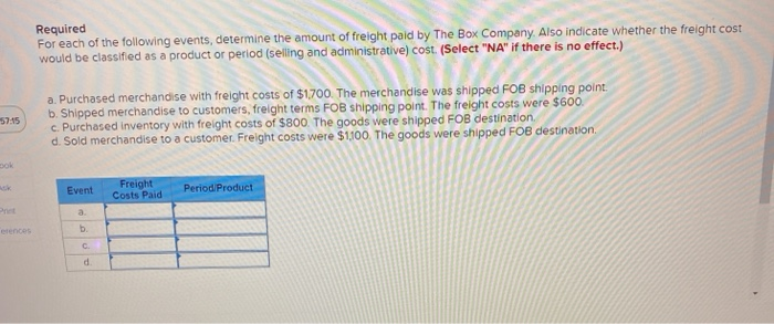 Solved Required For each of the following events, determine | Chegg.com