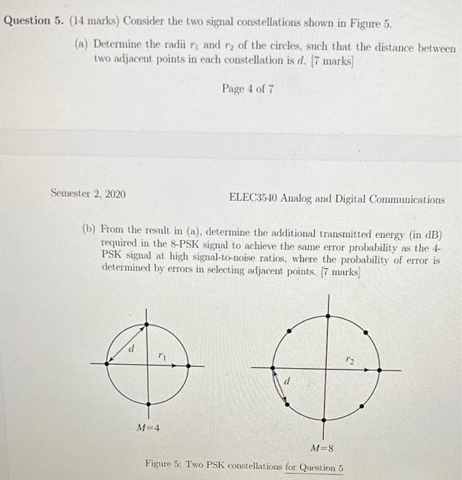 Solved uestion 5. (14 marks) Consider the two signal | Chegg.com