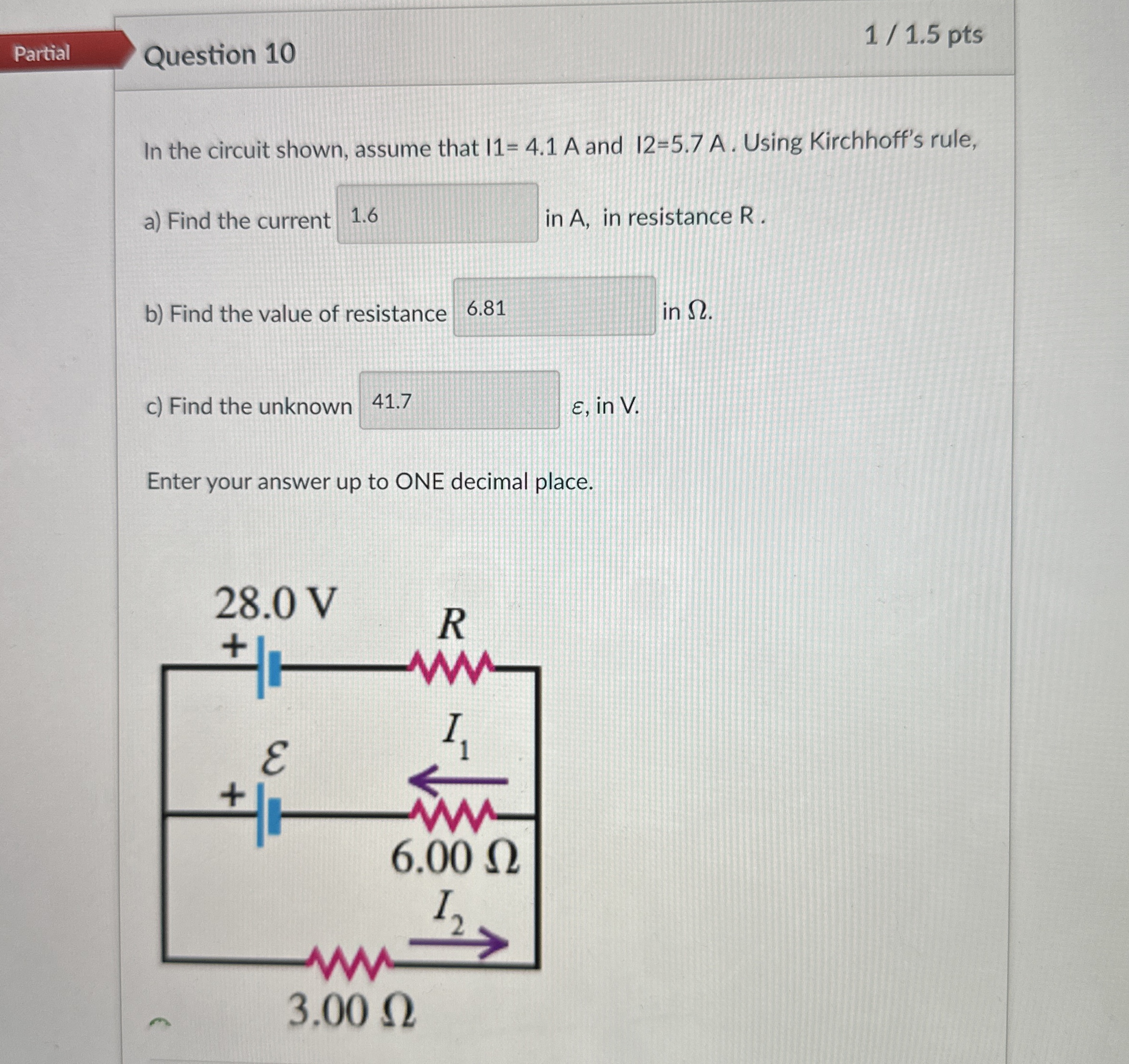 Solved PartialQuestion 101 / 1.5 ﻿ptsIn the circuit shown, | Chegg.com