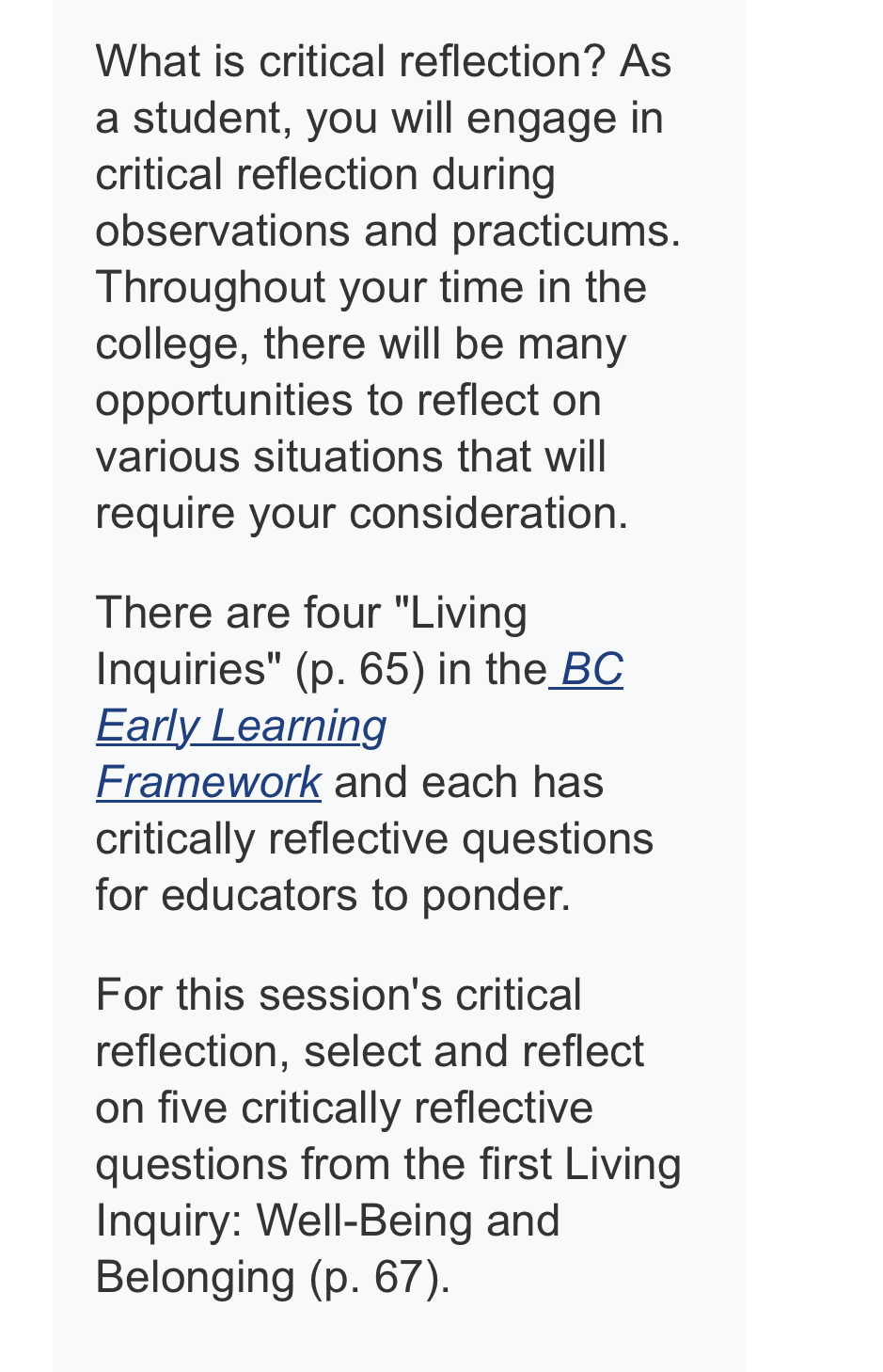 What is critical reflection? As a student, you will | Chegg.com