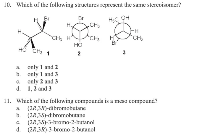 Solved Which of the following structures represent the same | Chegg.com