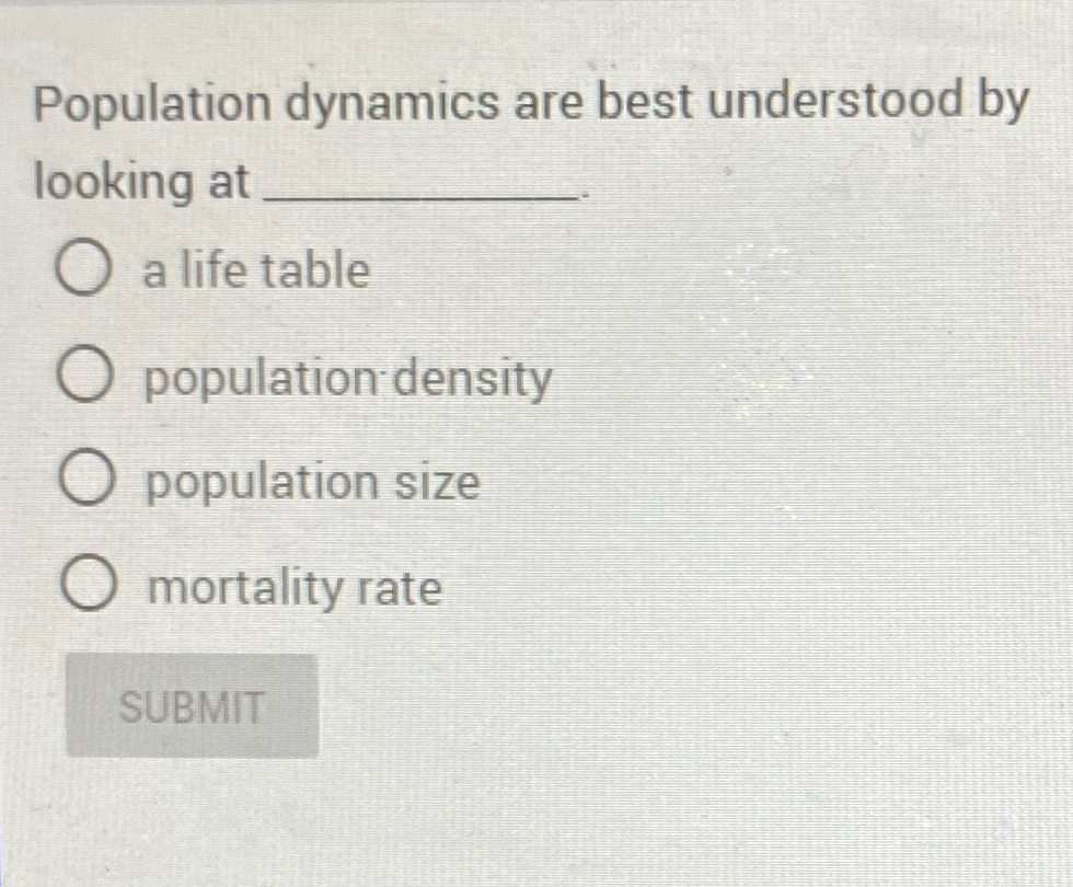 Solved Population dynamics are best understood by looking | Chegg.com