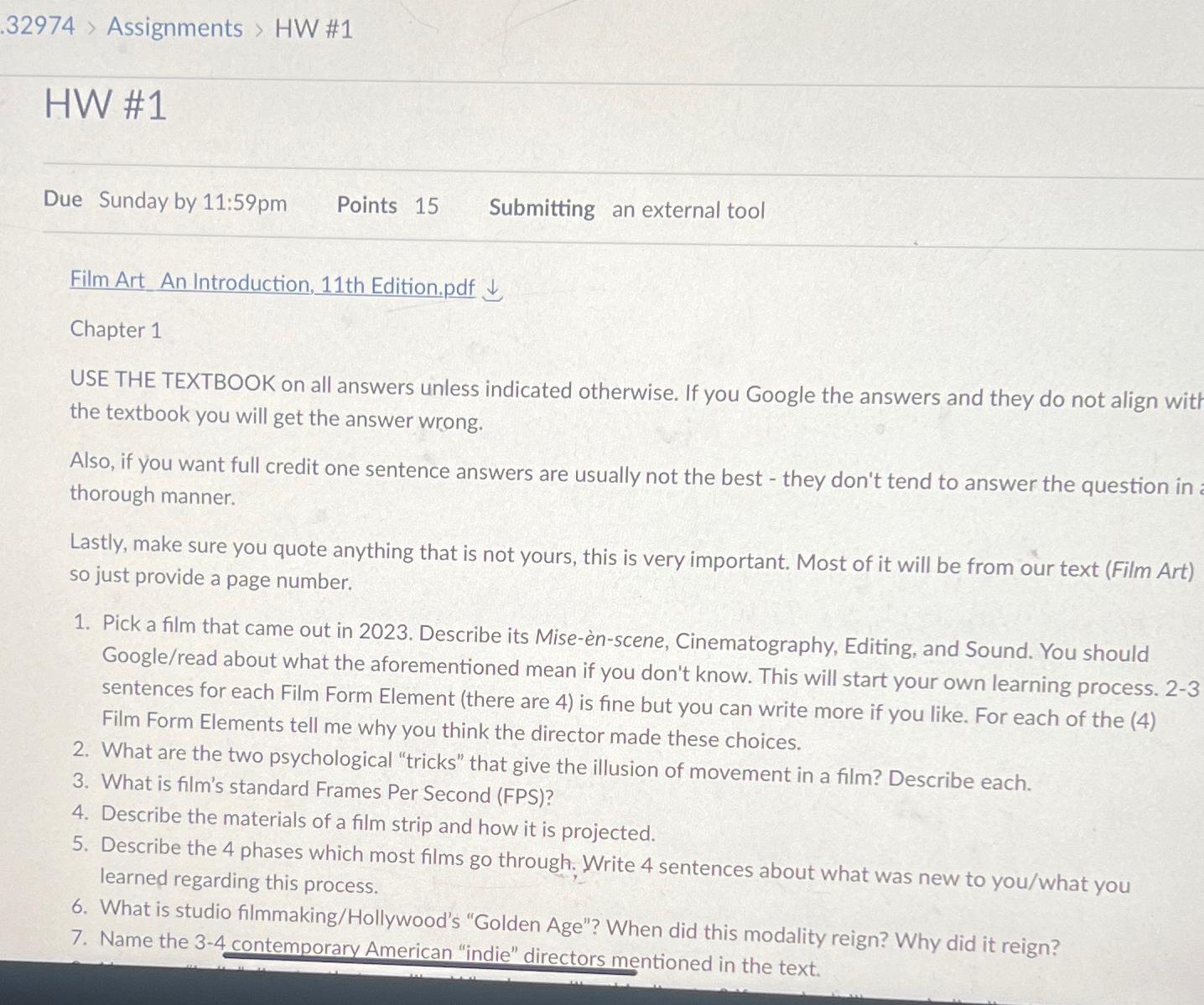 Solved 32974> ﻿Assignments > ﻿HW #1HW #1Due Sunday by | Chegg.com
