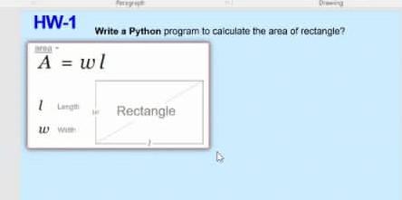 Solved HW-1 Write a Python program to calculate the area of | Chegg.com