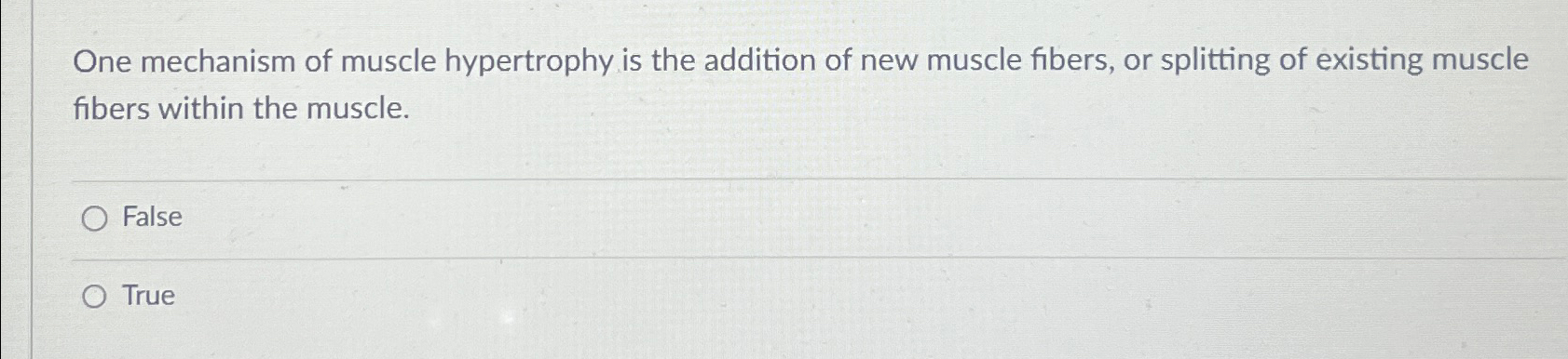 Solved One mechanism of muscle hypertrophy is the addition | Chegg.com