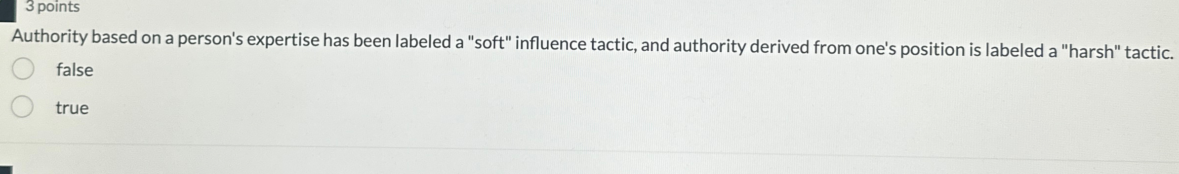 Solved Authority based on a person's expertise has been | Chegg.com