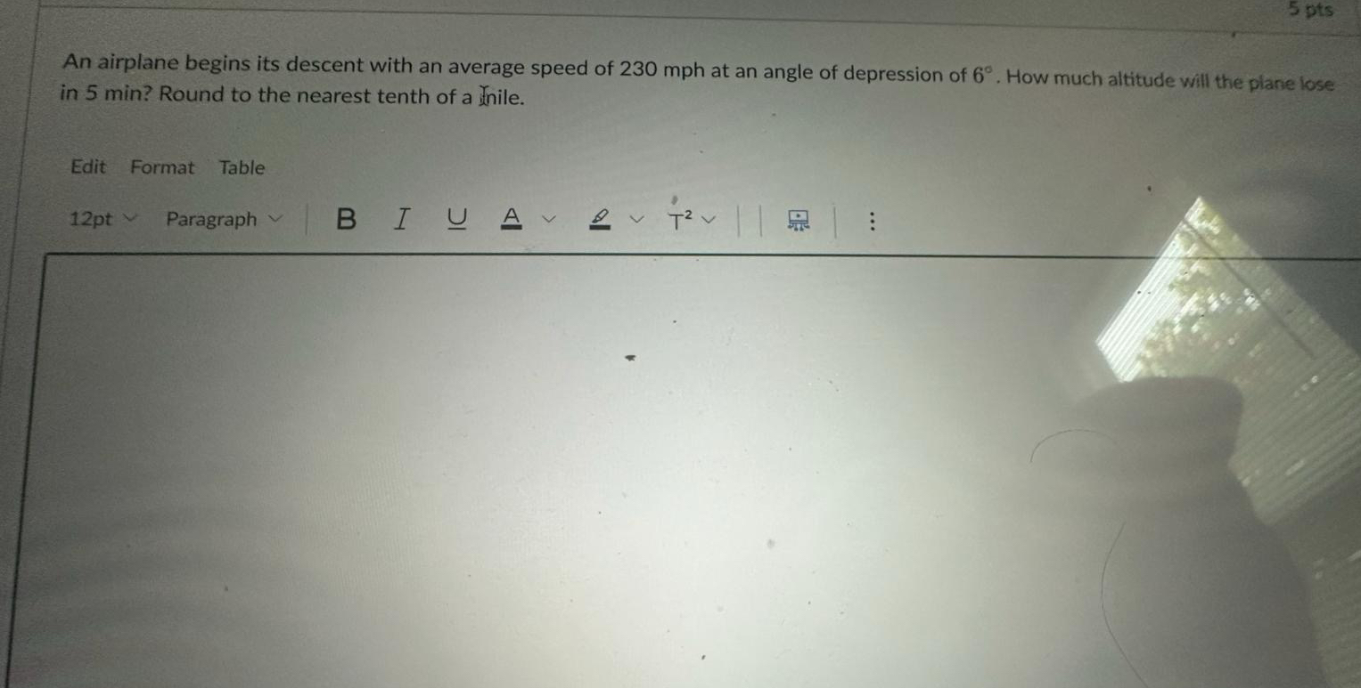 Solved An airplane begins its descent with an average speed | Chegg.com