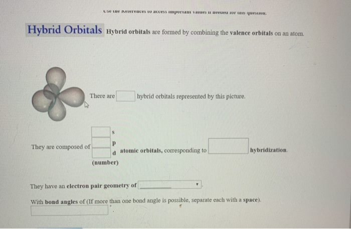 Solved Hybrid Orbitals Hybrid orbitals are formed by | Chegg.com