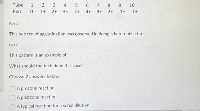 Solved This pattern of agglutination was observed in doing a | Chegg.com