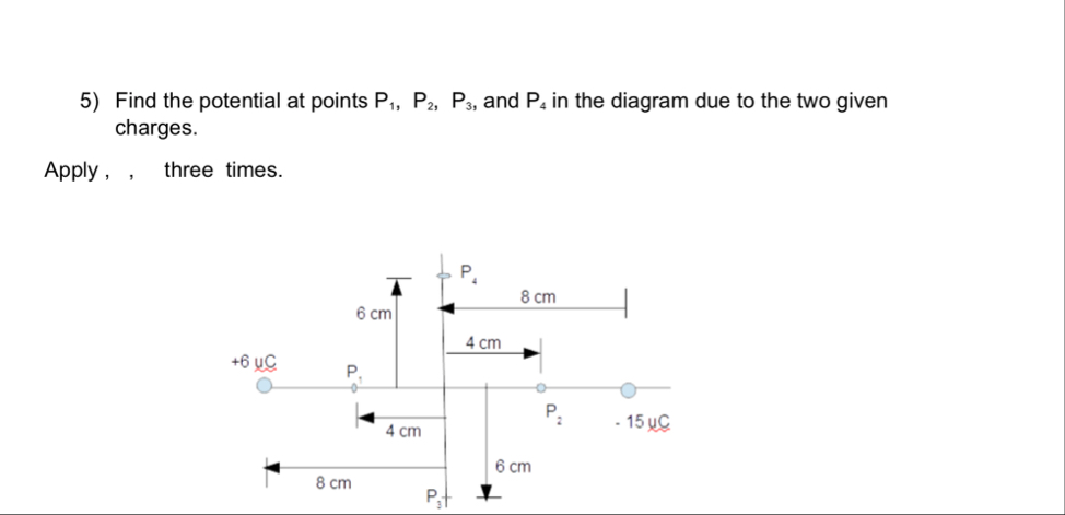 Solved Find the potential at points P1,P2,P3, ﻿and P4 ﻿in | Chegg.com
