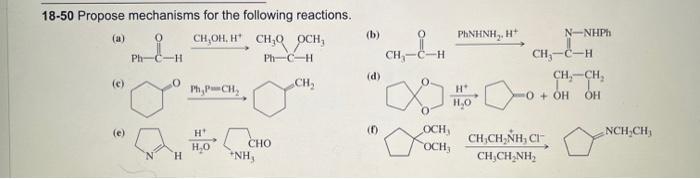 18-50 Propose mechanisms for the following reactions. | Chegg.com