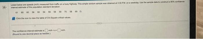 Solved Listed below are speeds (mih) measured from traffic | Chegg.com