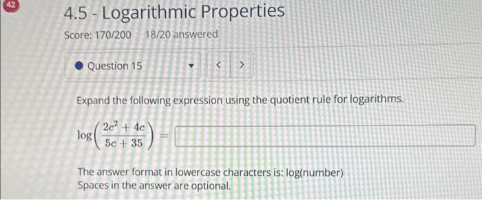 Solved Question 15 Expand the following expression using the | Chegg.com