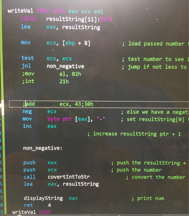 in MASM x86 Assembly! i have the following code from | Chegg.com