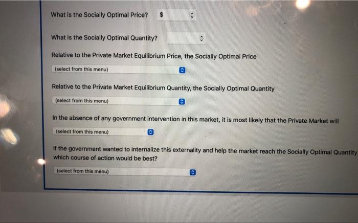 Comparing Private and Socially Optimal Outcomes with | Chegg.com