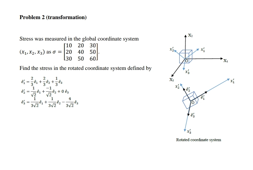 Solved Problem 2 (transformation)Stress was measured in the | Chegg.com