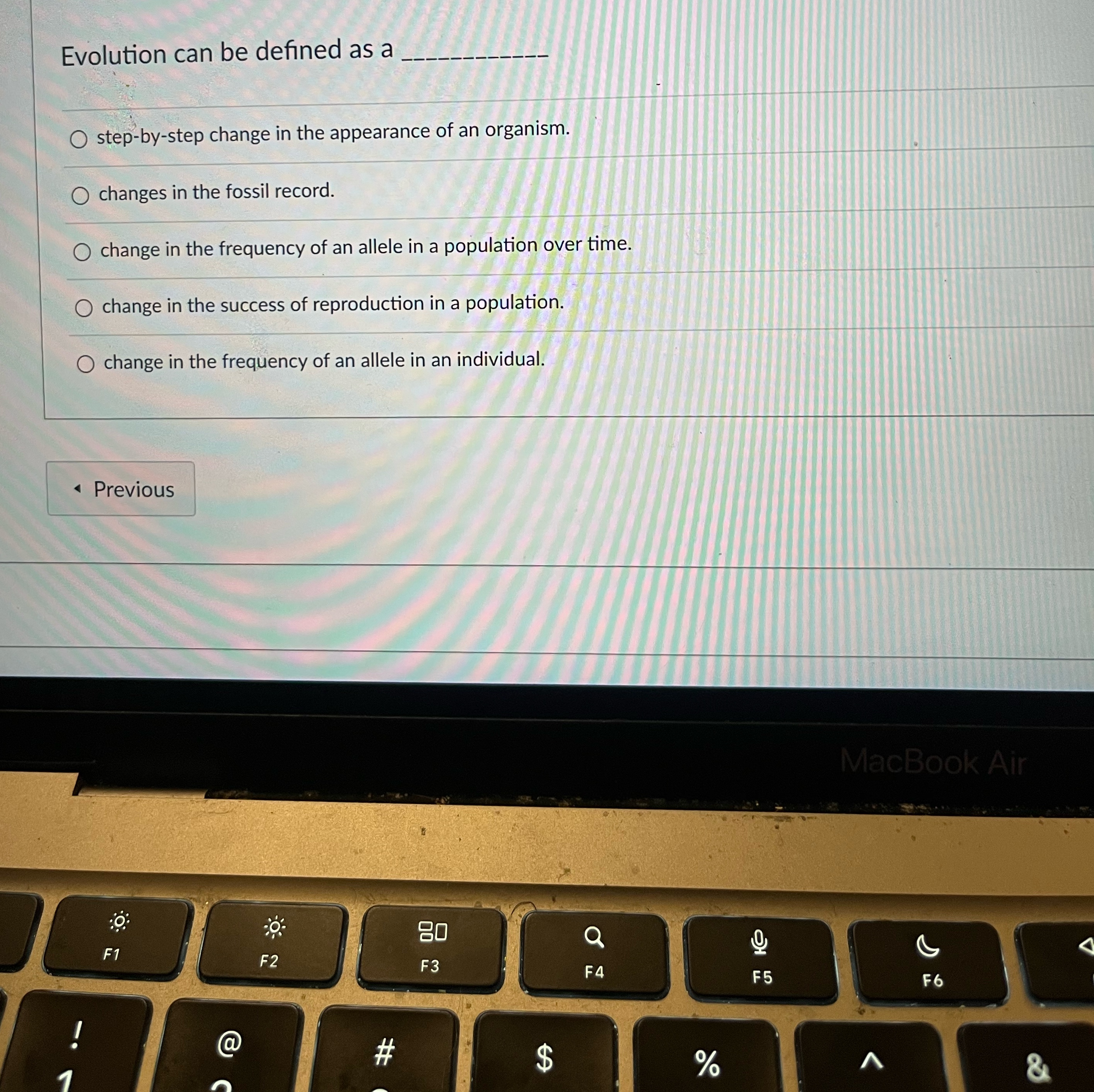 Solved Evolution can be defined as a . q,step-by-step | Chegg.com
