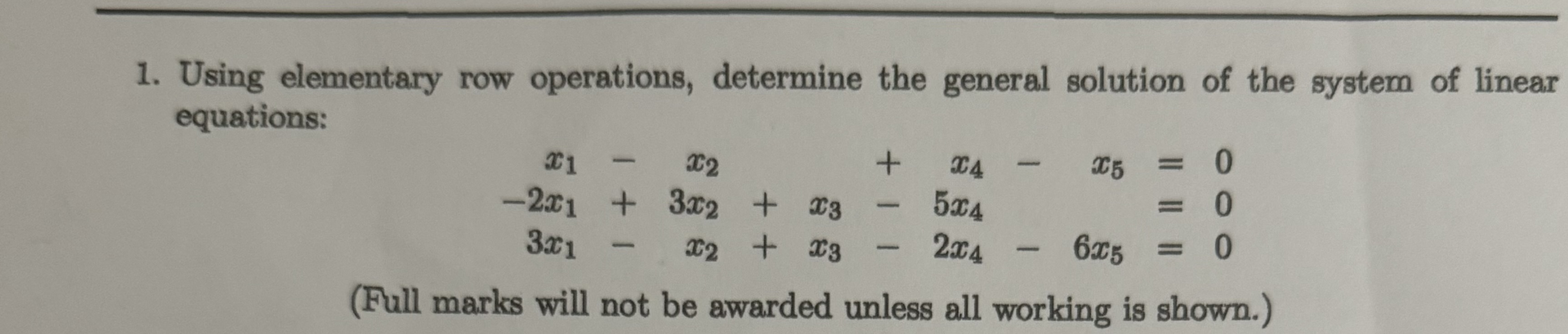 Solved Using elementary row operations, determine the | Chegg.com