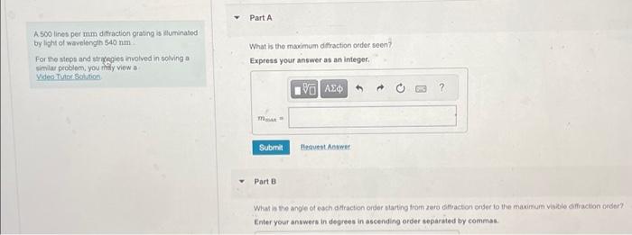 Solved A 500 lines per mm diffraction grating is illuminated | Chegg.com