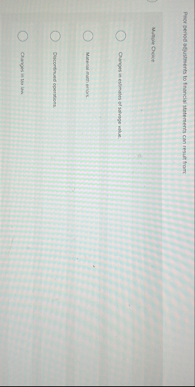 Solved Prior period adjustments to financial statements can | Chegg.com