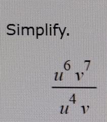 Solved Simplify.u6v7u4v | Chegg.com