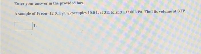 Solved Enter your answer in the provided box. A sample of | Chegg.com