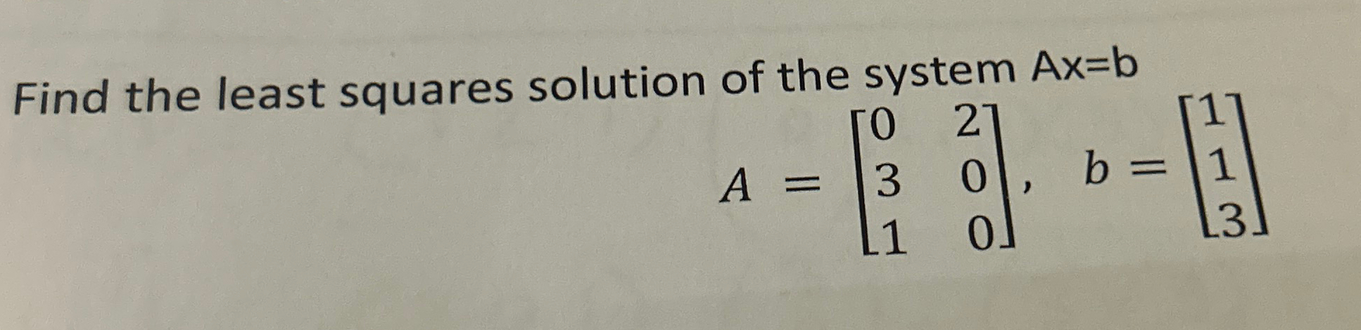 Solved Find the least squares solution of the system | Chegg.com
