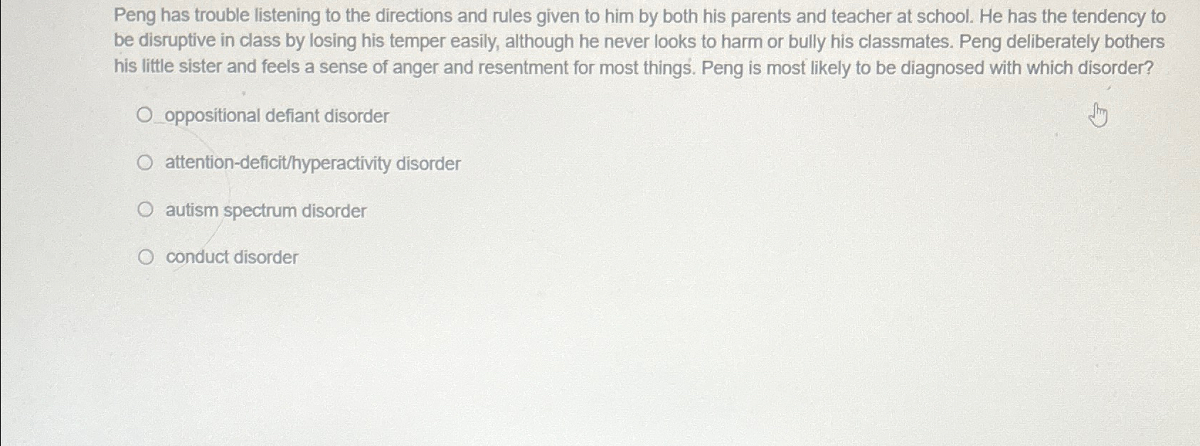 Solved Peng has trouble listening to the directions and | Chegg.com