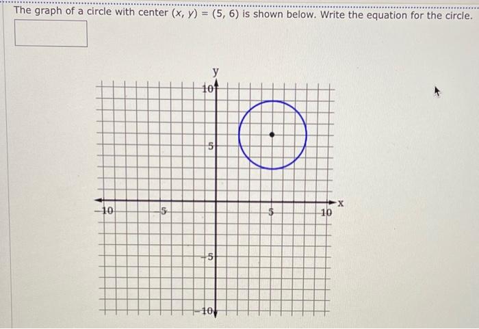 Solved The graph of a circle with center (x,y)=(5,6) is | Chegg.com