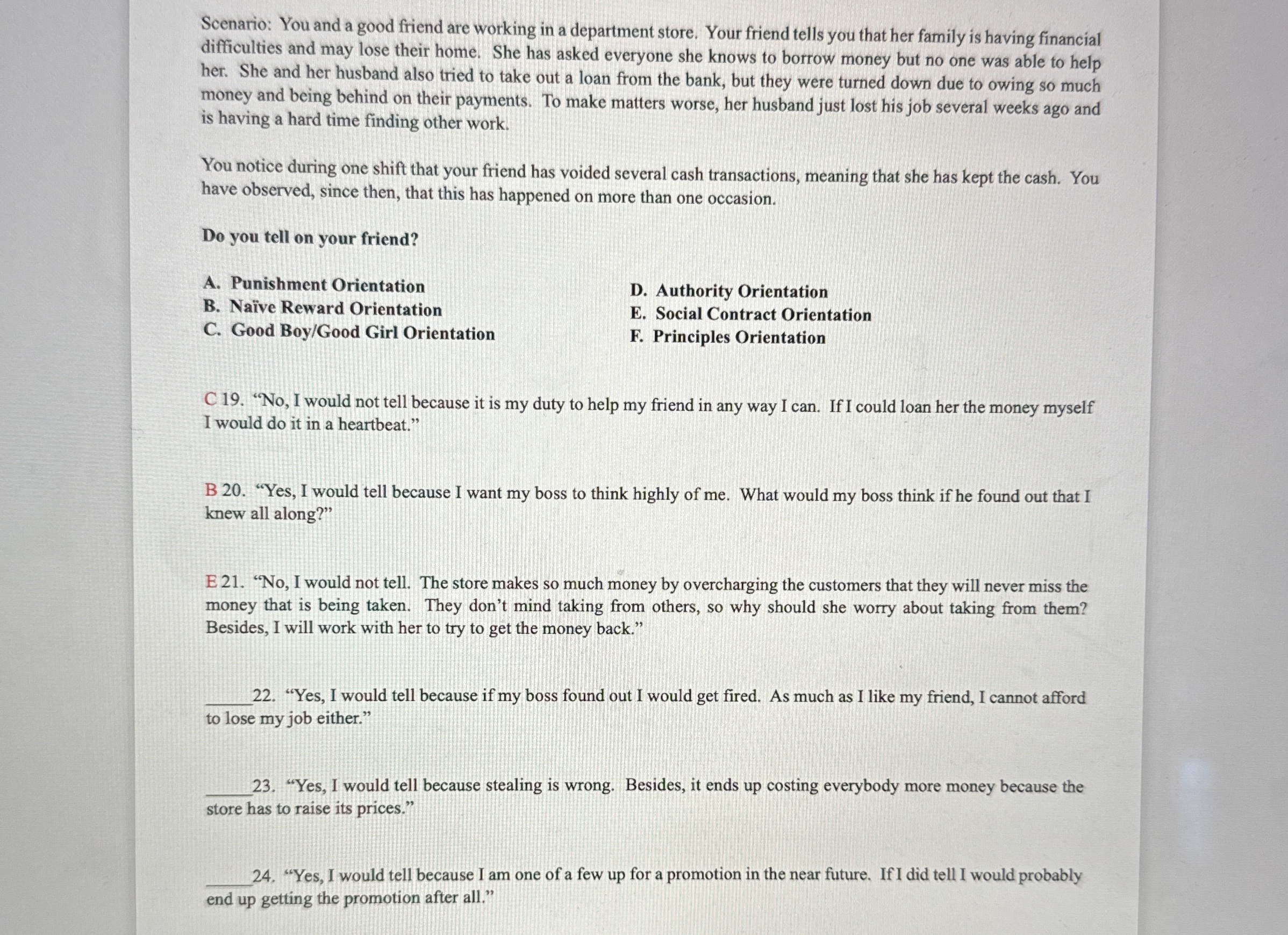 Solved Scenario: You and a good friend are working in a | Chegg.com