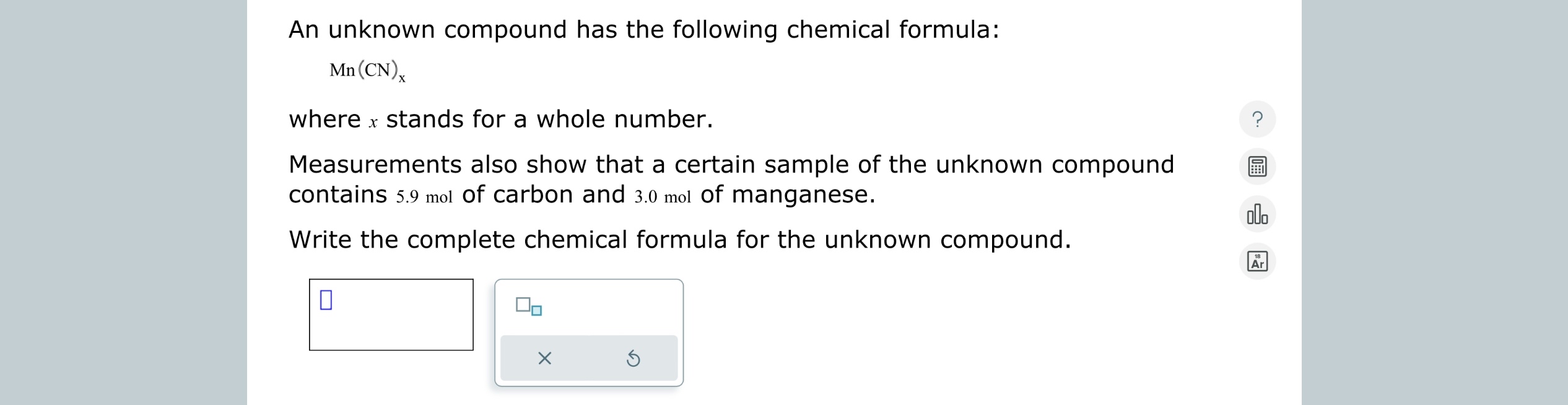 Solved An unknown compound has the following chemical | Chegg.com