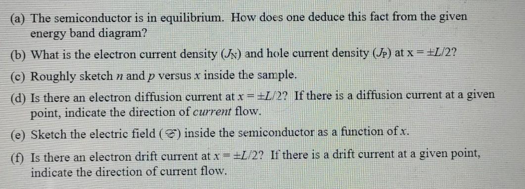 Solved Problem 2. [22 points total] The energy band diagram | Chegg.com