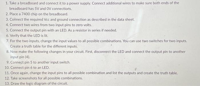 Solved Take a breadboard and connect it to a power supply. | Chegg.com