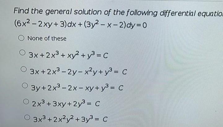 Solved Find the general solution of the following | Chegg.com