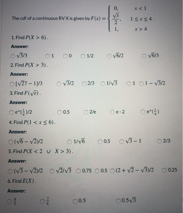 Solved The pdf of a continuous RV X is given by TT f(x) = | Chegg.com