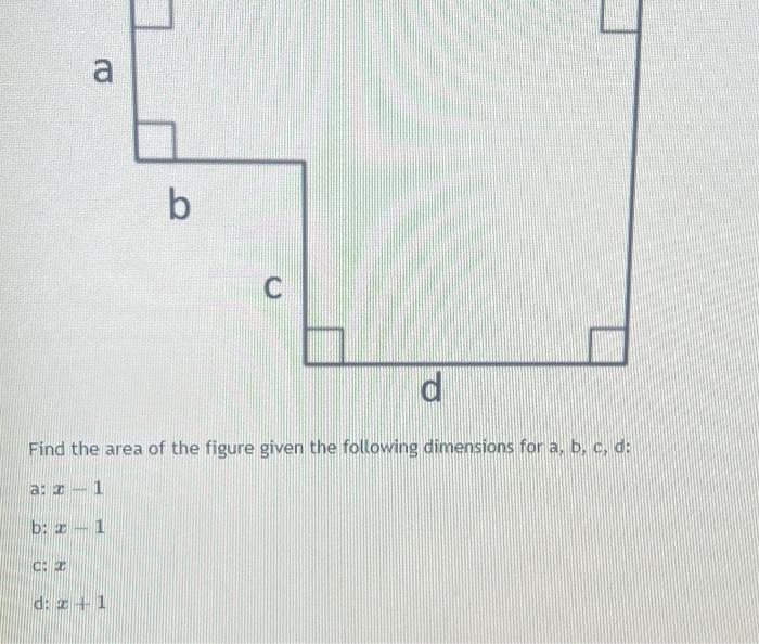 Solved Find the area of the figure given the following | Chegg.com