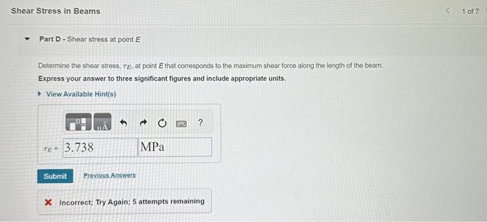 Solved Learning Goal: To determine the shoar stresses at | Chegg.com