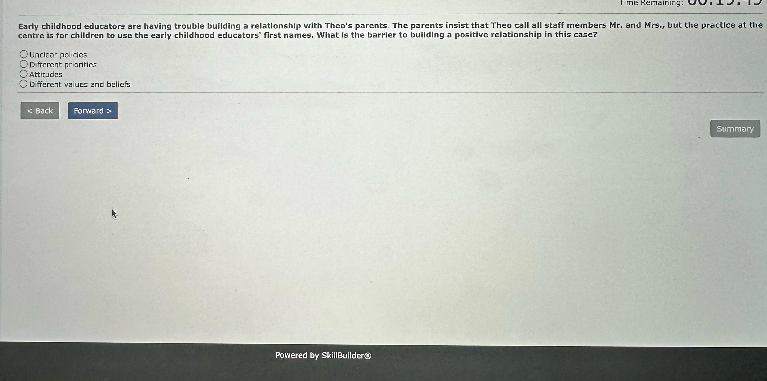 Solved Time Remaining:centre is for children to use the | Chegg.com