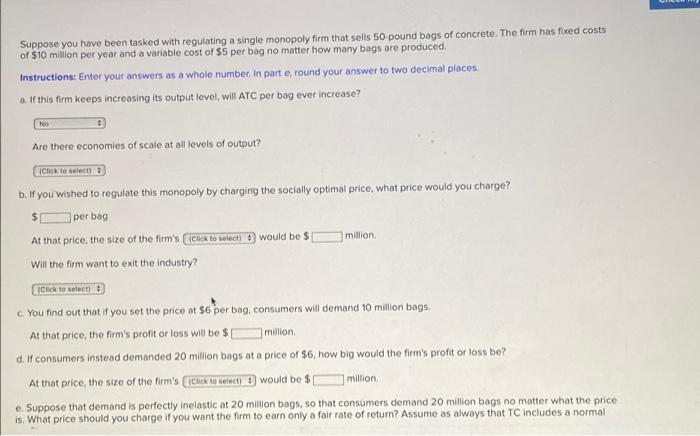 Solved Suppose you have been tasked with regulating a single | Chegg.com