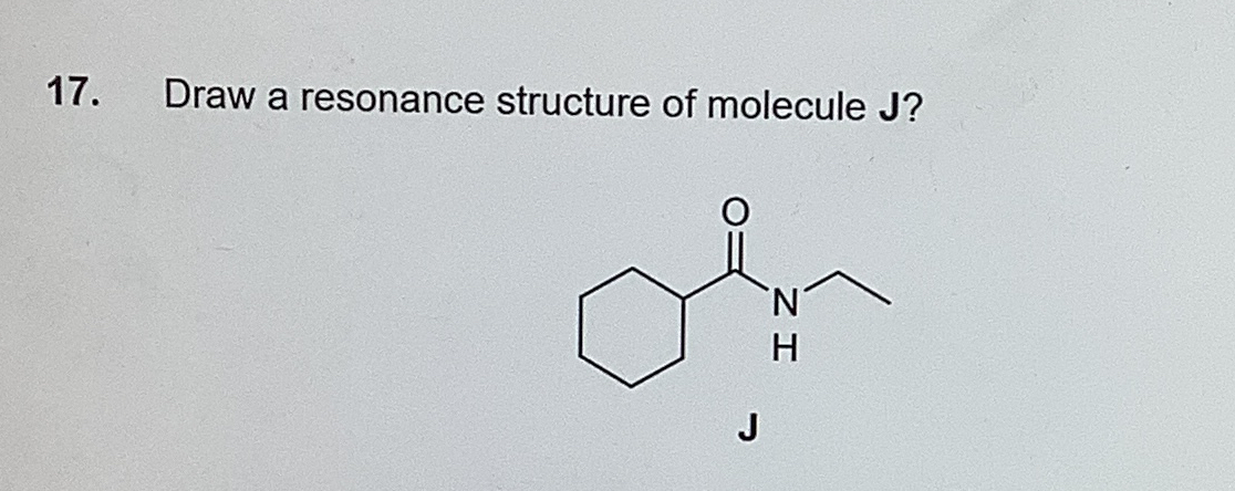 Draw a resonance structure of molecule J ? | Chegg.com