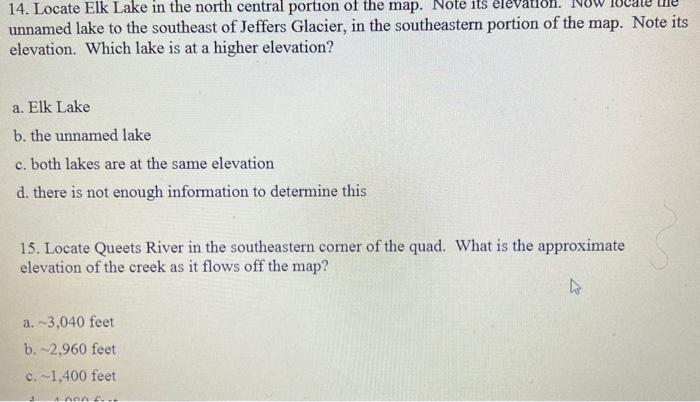 Solved Lab Exercise Part A - Topographic Map Skills Use | Chegg.com