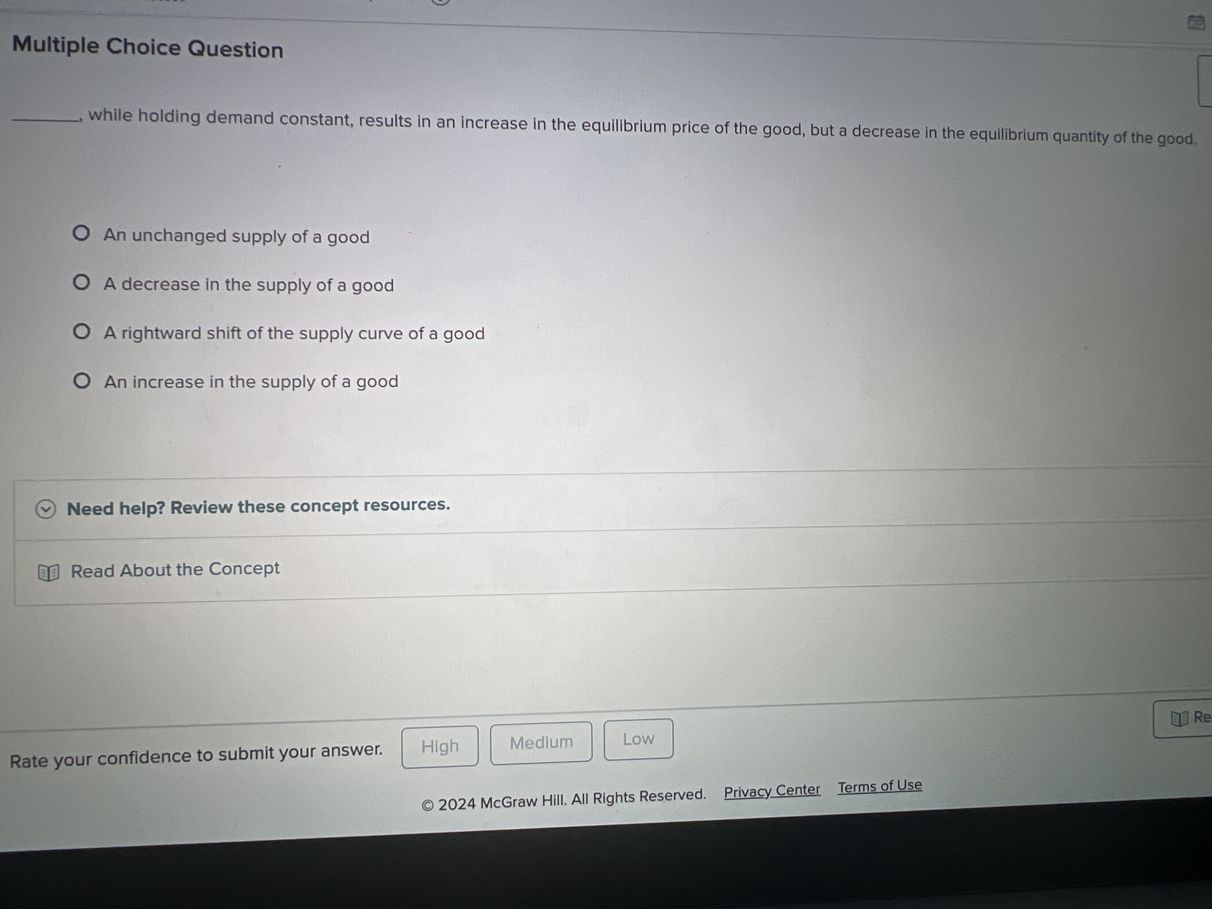 Solved Multiple Choice Questionwhile Holding Demand Chegg