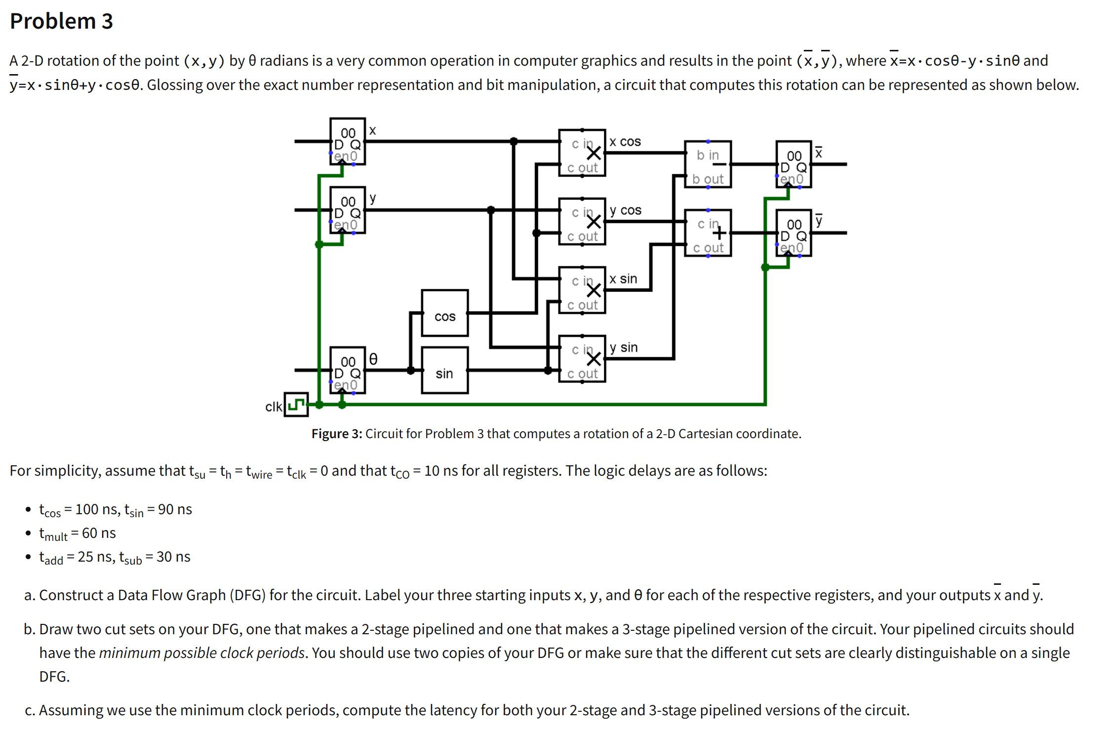 Solved Answer all parts please! Problem 3A 2-D rotation of | Chegg.com