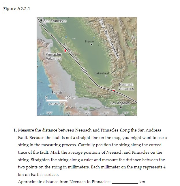 Solved Figure A2.2.1Measure the distance between Neenach and | Chegg.com