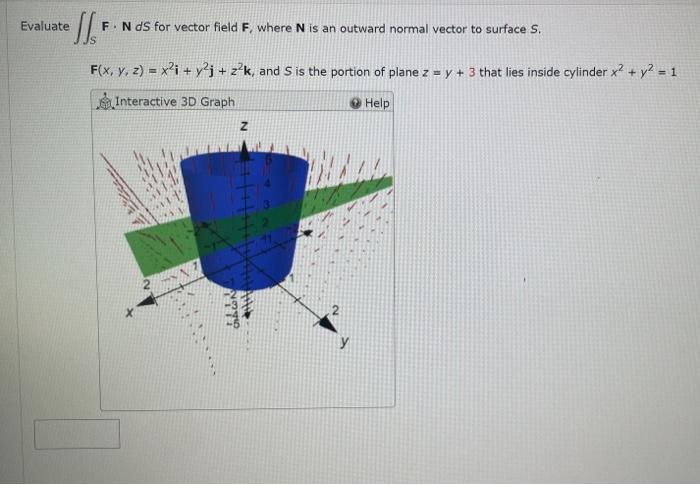 Solved Evaluate ∬SF⋅NdS for vector field F, where N is an | Chegg.com